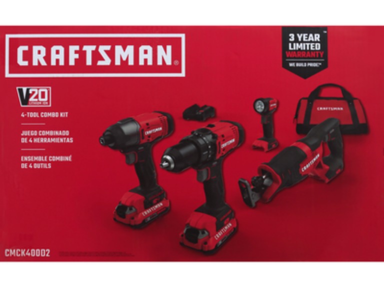 Ensemble de 4 outils V20 de Craftsman avec batteries et chargeur ...