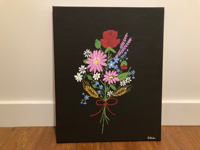 Cadre décoratif peint par Élisabeth Charbonneau | Encan de la Soirée ...