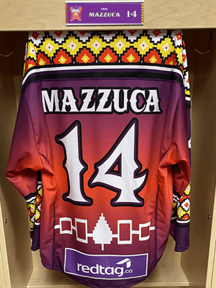 Phil Mazzuca #14 Jersey | Toronto Rock Lacrosse Indigenous Heritage ...