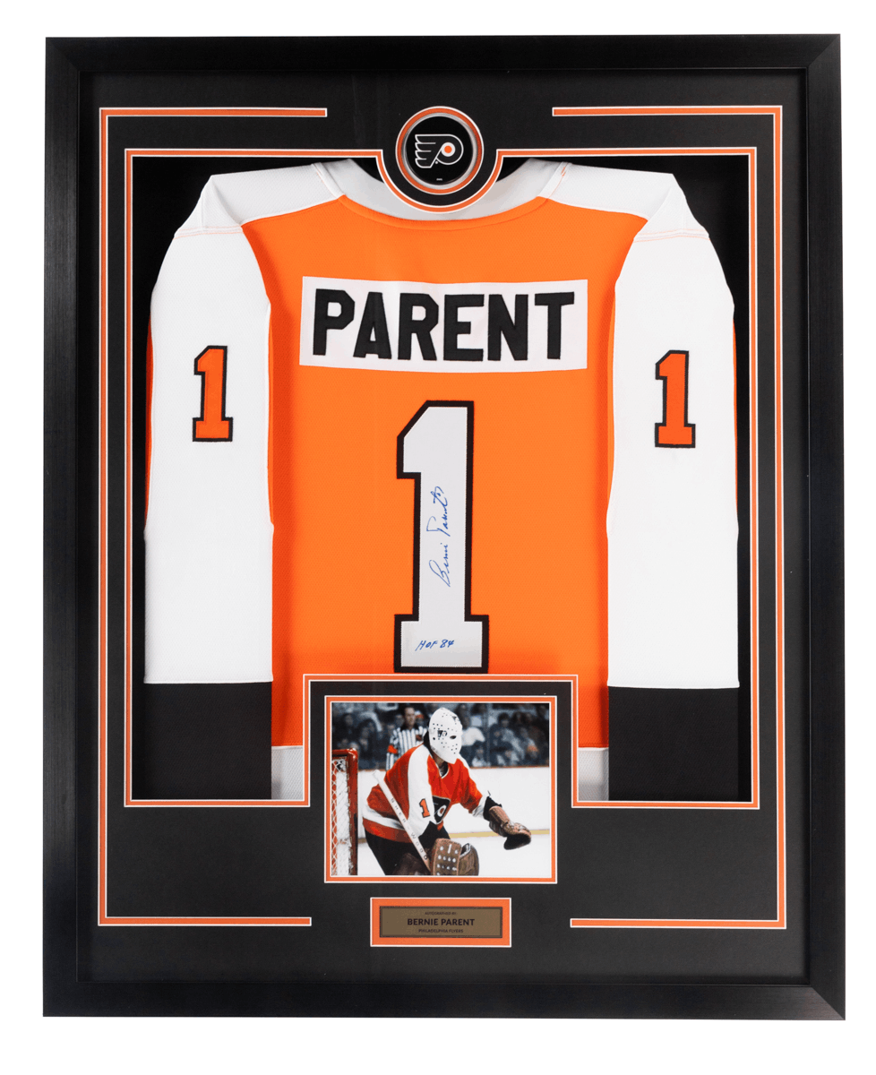 Bernie Parent Flyers de Philadelphie - Chandail Autographié et Encadré ...