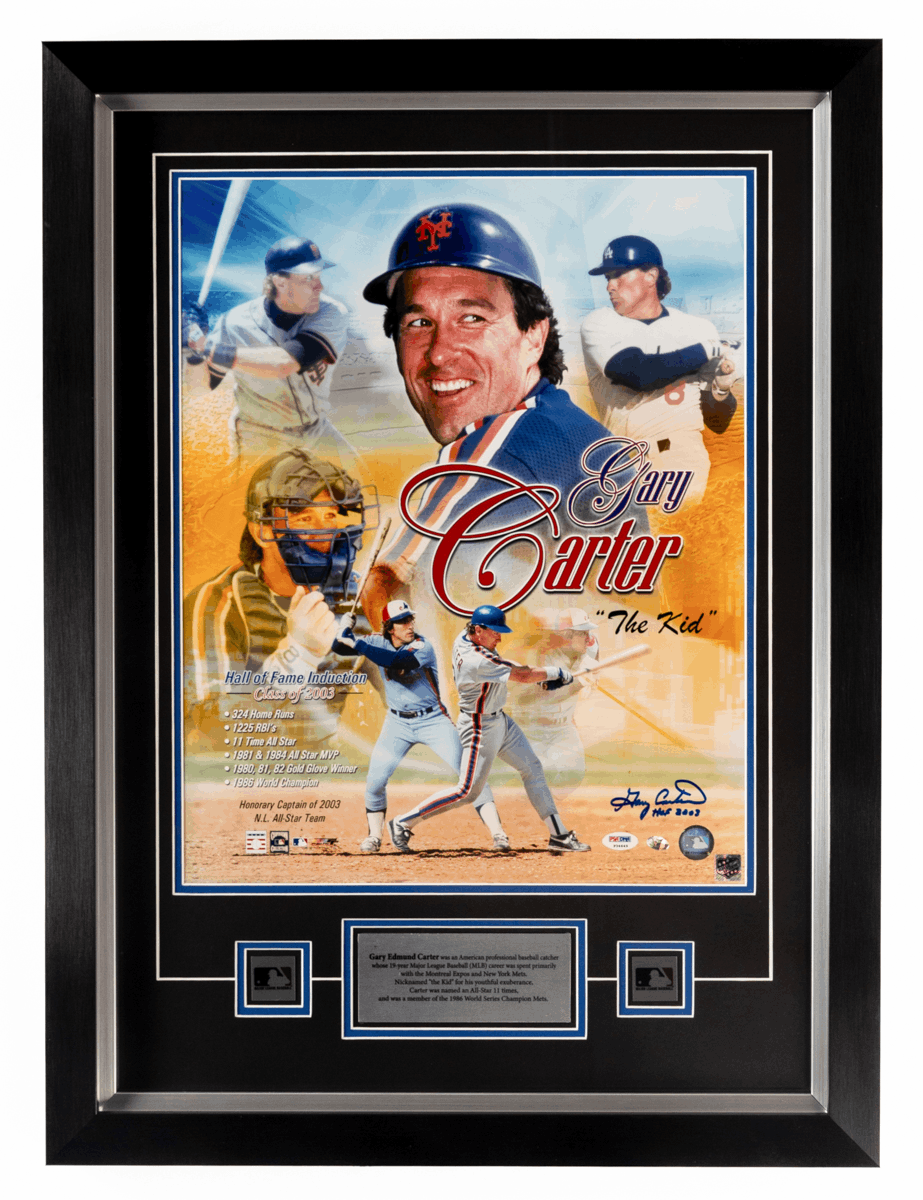 Gary Carter - Affiche Autographié et Encadrée (23 ¼” x 31 ¼”) | Hommage ...