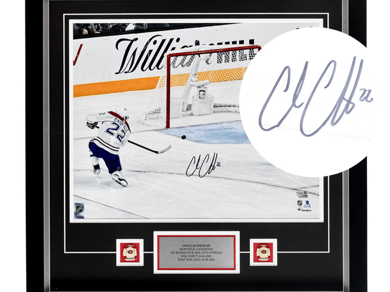 Cole Caufield Montreal Canadiens - Signed and Framed Picture (27 x 28 ...