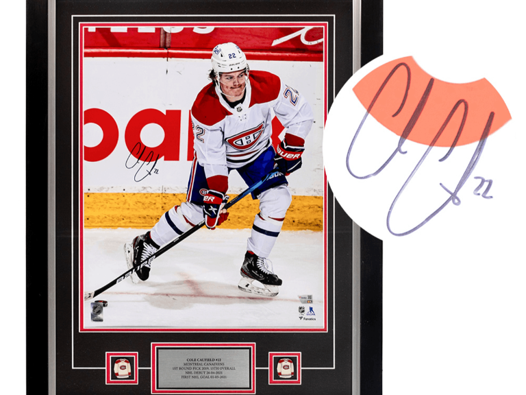 Cole Caufield Canadiens de Montréal - Photo Autographiée et Encadrée ...