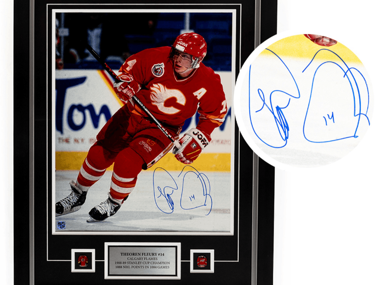 Theoren Fleury Calgary Flames - Signed and Framed Photo (23 ¼” x 31 ¼ ...