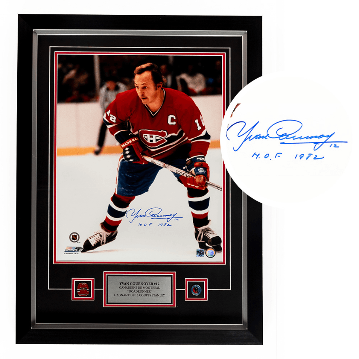 Yvan Cournoyer Montreal Canadiens Signed Framed Photo (23 ¼” x 31 ¼ ...