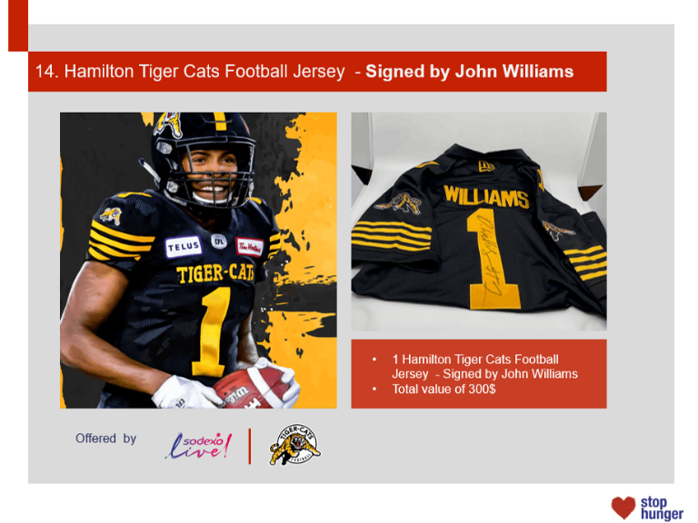 SILENT auction item - Hamilton Tiger Cats Football Jersey - Signed by ...