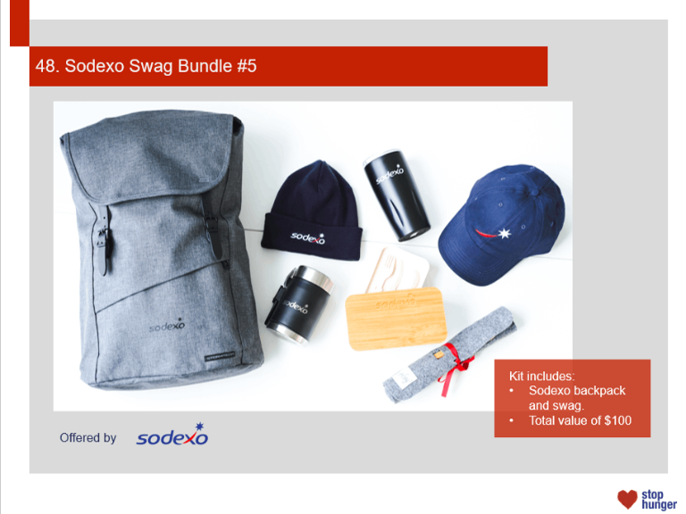 SILENT auction item - Sodexo Swag Bundle #5 | 2023 Stop Hunger ...