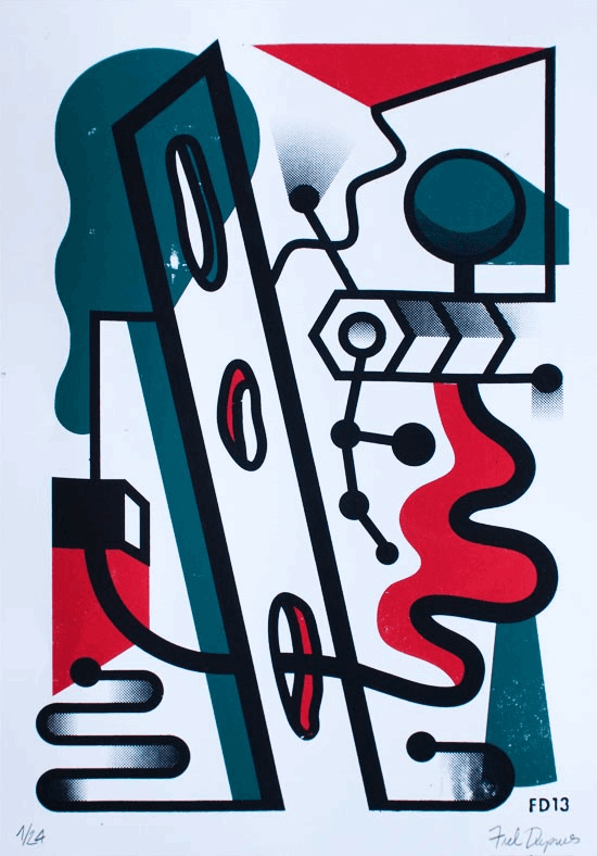 Two (2) abstract 3-color screen prints - $35 | GAIHST's online auction ...
