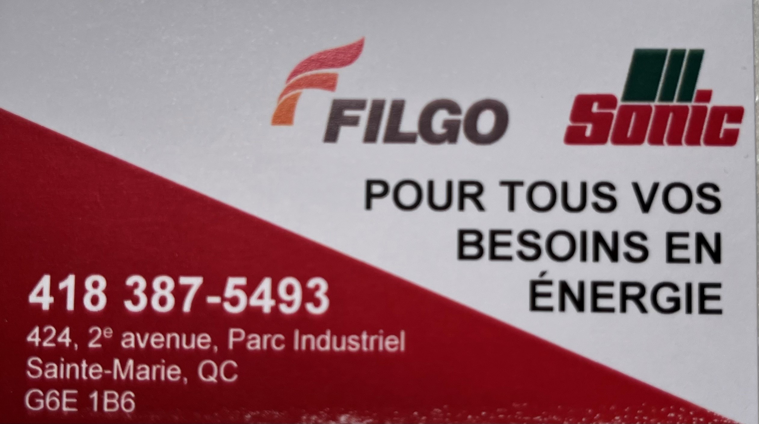 Carte-cadeau essence SONIC FILGO d'une valeur de 100$. | Merci au nom ...