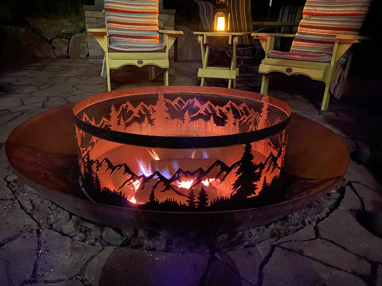 Mountain Scene Metal Fire Ring | Red Deer Food Bank Holiday Fundraising ...