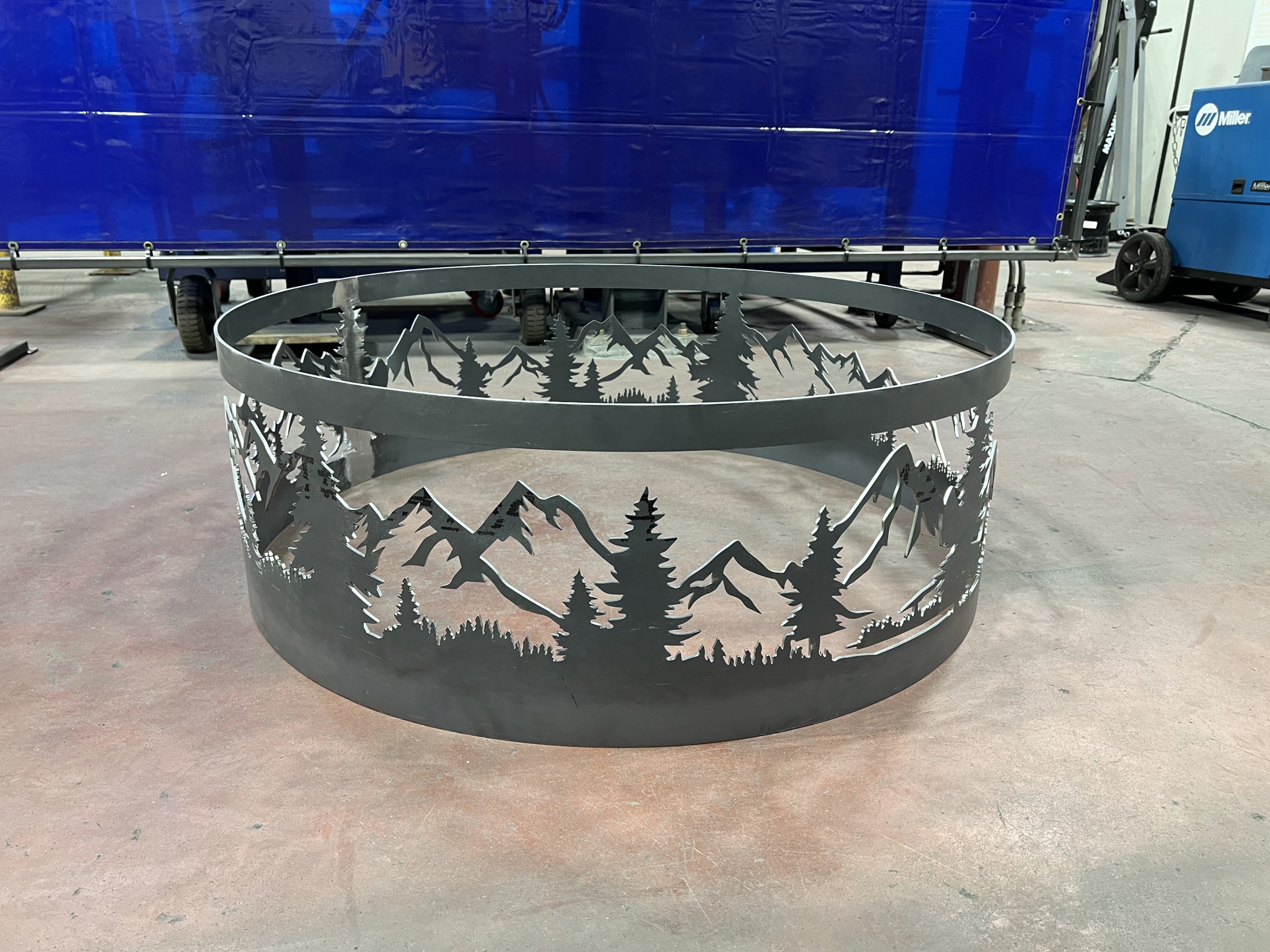 Mountain Scene Metal Fire Ring | Red Deer Food Bank Holiday Fundraising ...